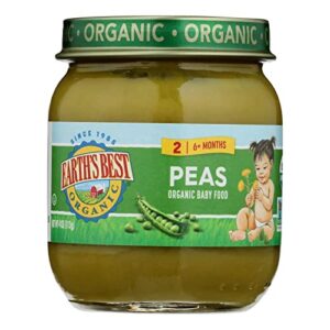 earths best organic from 6 months peas baby food plastic container 4 oz – 0023923343231