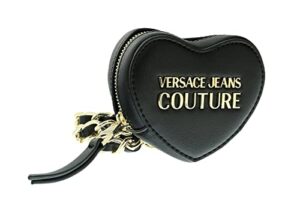 versace jeans couture black/gold heart shaped mini chain belt bag for womens