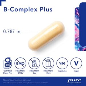 Pure Encapsulations B-Complex Plus | B Vitamins Supplement to Support Red Blood Cell Growth, Neurological and Psychological Health, Cardiovascular Health, and Energy Levels* | 120 Capsules