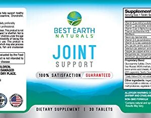 Best Earth Naturals Joint Support Supplement with Glucosamine, Chondroitin, MSM, Vitamins, and Nutrients for Back, Hip and Joint Support 30 Day Supply