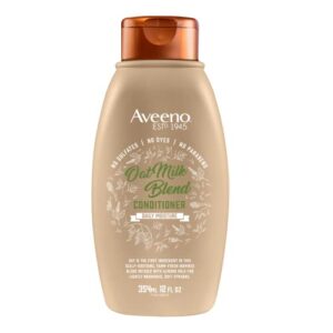 aveeno farm-fresh oat milk sulfate-free conditioner with colloidal oatmeal & almond milk, scalp soothing & moisturizing daily conditioner for all hair types, paraben & dye-free, 12 fl oz