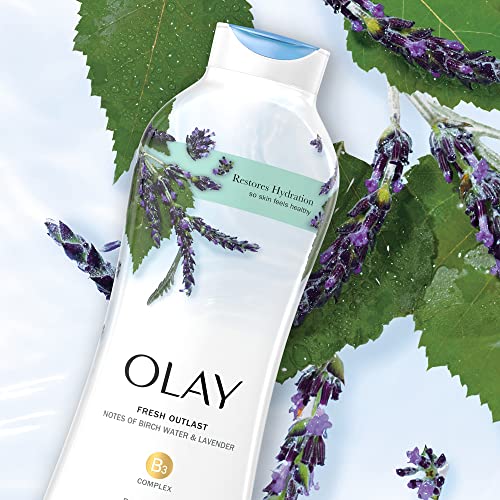 Olay Fresh Outlast Purifying Birch & Lavender Body Wash 22 Fl Oz (Pack of 4)