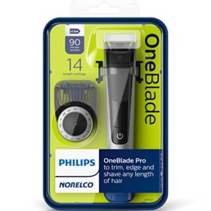 Philips Norelco, Oneblade QP652070 Pro Hybrid Electric Trimmer and Shaver, Black/Silver