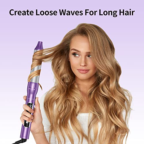 Beach Wave Hair Curling Iron Wand, Lyealion 6 in 1 Curling Iron Set with 2 * 3 Barrel Hair Crimper, Curling Brush and 3 Interchangeable Ceramic Curling Wand for Women