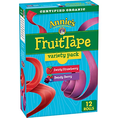 Annie's Organic Fruit Tape Swirly Strawberry & Bendy Berry 12 ct Variety Pack