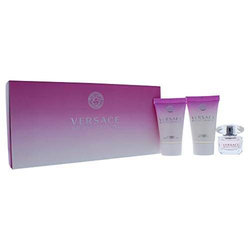 Versace Versace Bright Crystal By Versace for Women - 3 Pc Gift Set 5ml Edt Splash, 2x25ml Shower Gel, Body, 3count