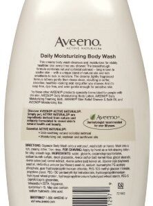 Aveeno Active Naturals Daily Moisturizing Body Wash with Natural Oatmeal, 18-Ounce Bottles (Pack of 3)