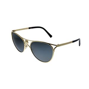 versace ve 2237 100287 gold metal cat-eye sunglasses grey lens