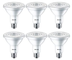 philips 529719 par30 (6 pack) 10w = 75w long neck dimmable indoor outdoor 3000k 850 lumens 25 degree beam 75 watt