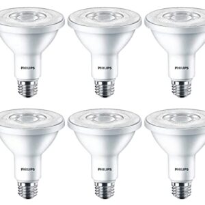 Philips 529719 Par30 (6 Pack) 10W = 75W Long Neck Dimmable Indoor Outdoor 3000K 850 Lumens 25 Degree Beam 75 Watt