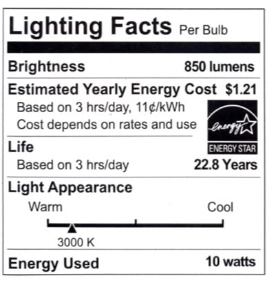 Philips 529719 Par30 (6 Pack) 10W = 75W Long Neck Dimmable Indoor Outdoor 3000K 850 Lumens 25 Degree Beam 75 Watt