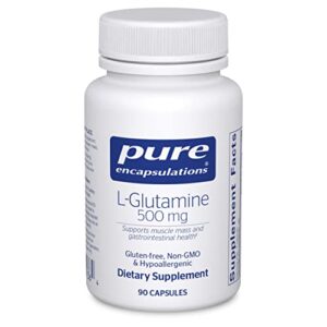 pure encapsulations l-glutamine 500 mg | supplement for immune and digestive support, gut health and lining repair, metabolism boost, and muscle support | 90 capsules