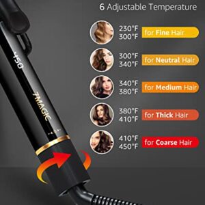 Hair Waver, 3 Barrel Curling Iron for Beachy Waves, Hair Crimper with LCD Temp Display, Ceramic Tourmaline Triple Barrels Curling Wand, Beach Waver Curling Iron with Dual Voltage, Black