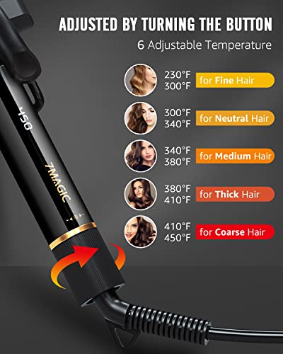 Hair Waver, 3 Barrel Curling Iron for Beachy Waves, Hair Crimper with LCD Temp Display, Ceramic Tourmaline Triple Barrels Curling Wand, Beach Waver Curling Iron with Dual Voltage, Black