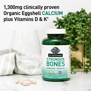 Garden of Life Dr. Formulated Stronger Bones, Organic Calcium Supplement with Vitamin D & Vitamin K, Supplements for Women and Men, 150 Vegetarian Tablets