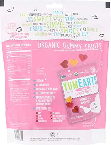 YumEarth Valentines Gummy Fruits, 10 Snack Packs (7 Ounces each)