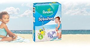 Swim Diapers Size 5 (> 31 lb) - Pampers Splashers Disposable Swim Pants, Large, Pack of 2 (Twinpack), 17 Count