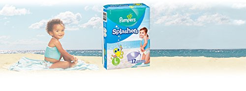 Swim Diapers Size 5 (> 31 lb) - Pampers Splashers Disposable Swim Pants, Large, Pack of 2 (Twinpack), 17 Count