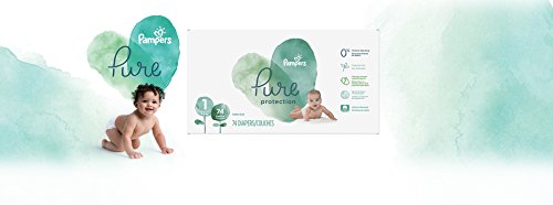 Diapers Newborn/Size 1 (8-14 lb), 74 Count - Pampers Pure Protection Disposable Baby Diapers, Hypoallergenic and Unscented Protection, Super Pack (Old Version)