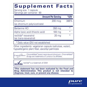 Pure Encapsulations Metabolic Xtra | Supplement to Support Insulin Receptor Function, Carbohydrate Metabolism, and Homeostasis* | 90 Capsules