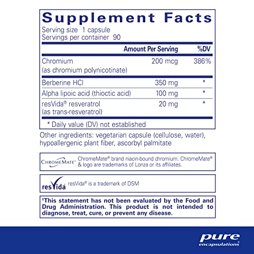 Pure Encapsulations Metabolic Xtra | Supplement to Support Insulin Receptor Function, Carbohydrate Metabolism, and Homeostasis* | 90 Capsules