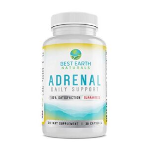 best earth naturals adrenal support supplement cortisol mgr with rhodiola rosea, b vitamins, ginger root, ashwagandha, licorice and more for adrenal 30 count