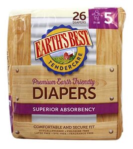 earths best diapers size 5, 26 ct