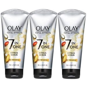 olay total effects citrus facial cleanser and scrub, 5 fl oz (pack of 3)