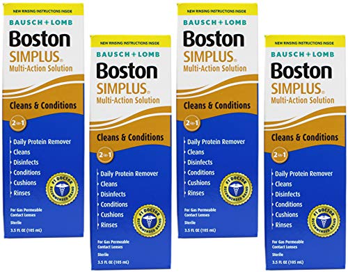 Bausch & Lomb Boston Simplus Multi-Action Solution, 3.5 OZ (Pack of 4)