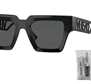 Versace VE4431 50MM Black/Dark Grey Square Sunglasses for Women + BUNDLE With Designer iWear Complimentary Eyewear Kit