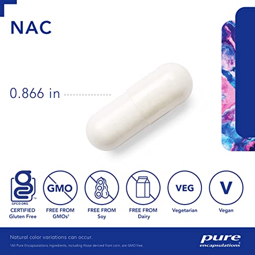 Pure Encapsulations NAC 600 mg | N-Acetyl Cysteine Amino Acid Supplement for Lung and Immune Support, Liver, and Antioxidants* | 90 Capsules