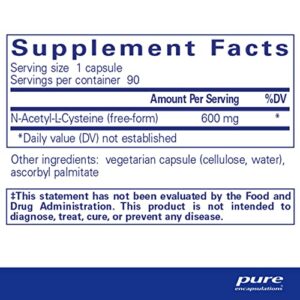 Pure Encapsulations NAC 600 mg | N-Acetyl Cysteine Amino Acid Supplement for Lung and Immune Support, Liver, and Antioxidants* | 90 Capsules