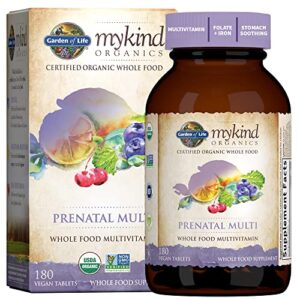 garden of life women’s prenatal multivitamin with vitamin d3, b6, b12, c & iron, folate for energy & healthy fetal development mykind organics – organic, non-gmo, gluten-free, vegan, 60 day supply