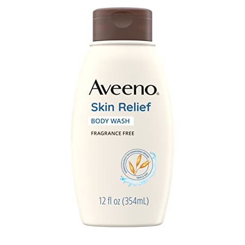 Aveeno Skin Relief Fragrance-Free Body Wash with Triple Oat Formula Soothes Itchy, Dry Skin, Formulated for Sensitive Skin, Fragrance-, Paraben-, Dye- & Soap-Free, 12 fl. oz