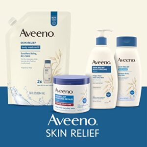 Aveeno Skin Relief Fragrance-Free Body Wash with Triple Oat Formula Soothes Itchy, Dry Skin, Formulated for Sensitive Skin, Fragrance-, Paraben-, Dye- & Soap-Free, 12 fl. oz