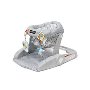 summer® learn-to-sit™ 2-position floor seat (heather gray) – sit baby up in this adjustable baby activity seat appropriate for ages 4-12 months – includes toys