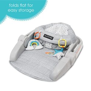 Summer® Learn-to-Sit™ 2-Position Floor Seat (Heather Gray) – Sit Baby Up in This Adjustable Baby Activity Seat Appropriate for Ages 4-12 Months – Includes Toys