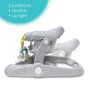 Summer® Learn-to-Sit™ 2-Position Floor Seat (Heather Gray) – Sit Baby Up in This Adjustable Baby Activity Seat Appropriate for Ages 4-12 Months – Includes Toys