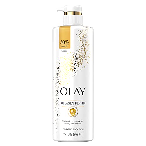 Olay Cleansing & Firming Body Wash with Vitamin B3 and Collagen, 26 fl oz (Pack of 4), White