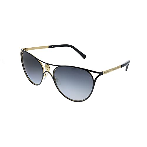 Versace VE 2237 1433T3 Black/Gold Metal Cat-Eye Sunglasses Grey Gradient Lens