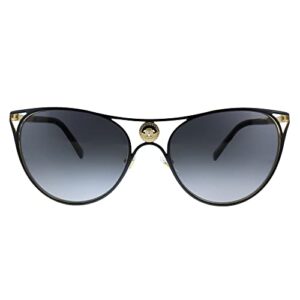 Versace VE 2237 1433T3 Black/Gold Metal Cat-Eye Sunglasses Grey Gradient Lens