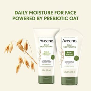 Aveeno Daily Moisturizing Fragrance-Free Face & Neck Cream, Oat Facial Moisturizer for Dry Skin, 5 oz, Daily Moisturizing Body Lotion with Soothing Oat, 2.5 oz (2 Item, Product Bundle)