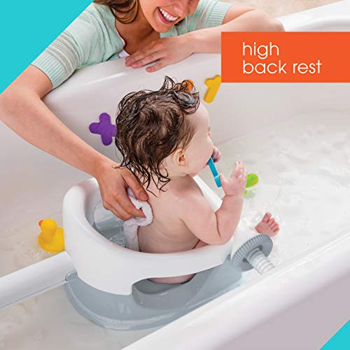 Summer My Bath Seat for Sit-Up Baby Bathing, Backrest for Assisted Sitting, Easy Setup & Storage, Gray