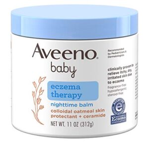 aveeno baby eczema therapy nighttime balm, skin protectant for eczema relief, 11oz