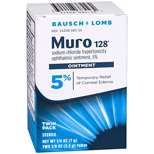 MURO 128 (Sodium Chloride Hypertonicity Ophthalmic Ointment, 5%) TWIN PACK, 2 count (Pack of 1)