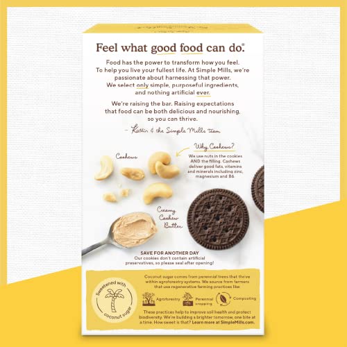 Simple Mills Cocoa Cashew Crème Sandwich Cookies - Gluten Free, Vegan, Healthy Snacks, 6.7 Ounce (Pack of 1)