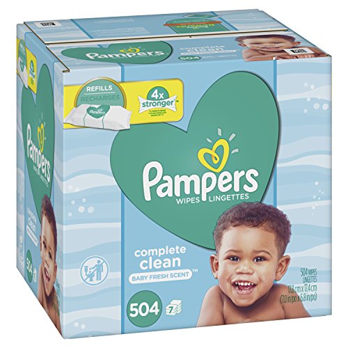 Baby Wipes, Pampers Baby Diaper Wipes, Complete Clean Scented, 7 Refill Packs for Dispenser Tub, 504 Total Wipes