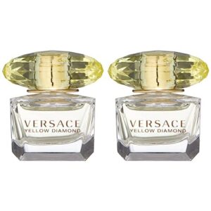 versace yellow diamond eau de toilette spray for women, 0.17 fl oz (miniature) (pack of 2)