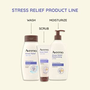 Aveeno Stress Relief Body Wash with Soothing Oat, Gently Cleanses and Moisturizes with Lavender Scent, Chamomile & Ylang-Ylang Essential Oils, Dye-Free & Soap-Free Calming Body Wash, 18 fl. oz