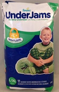 pampers underjams bedtime underwear boys, size l/xl, 11 ct